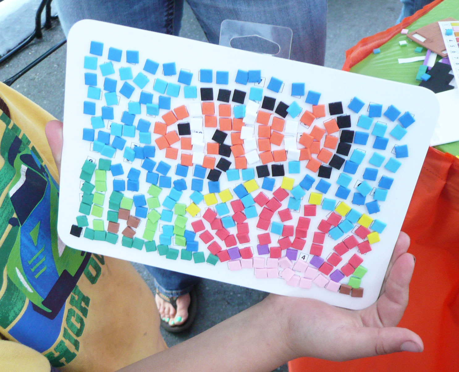 Kid's Club Blog! University Village, Seattle: Sticky Mosaics + Music = FUN!