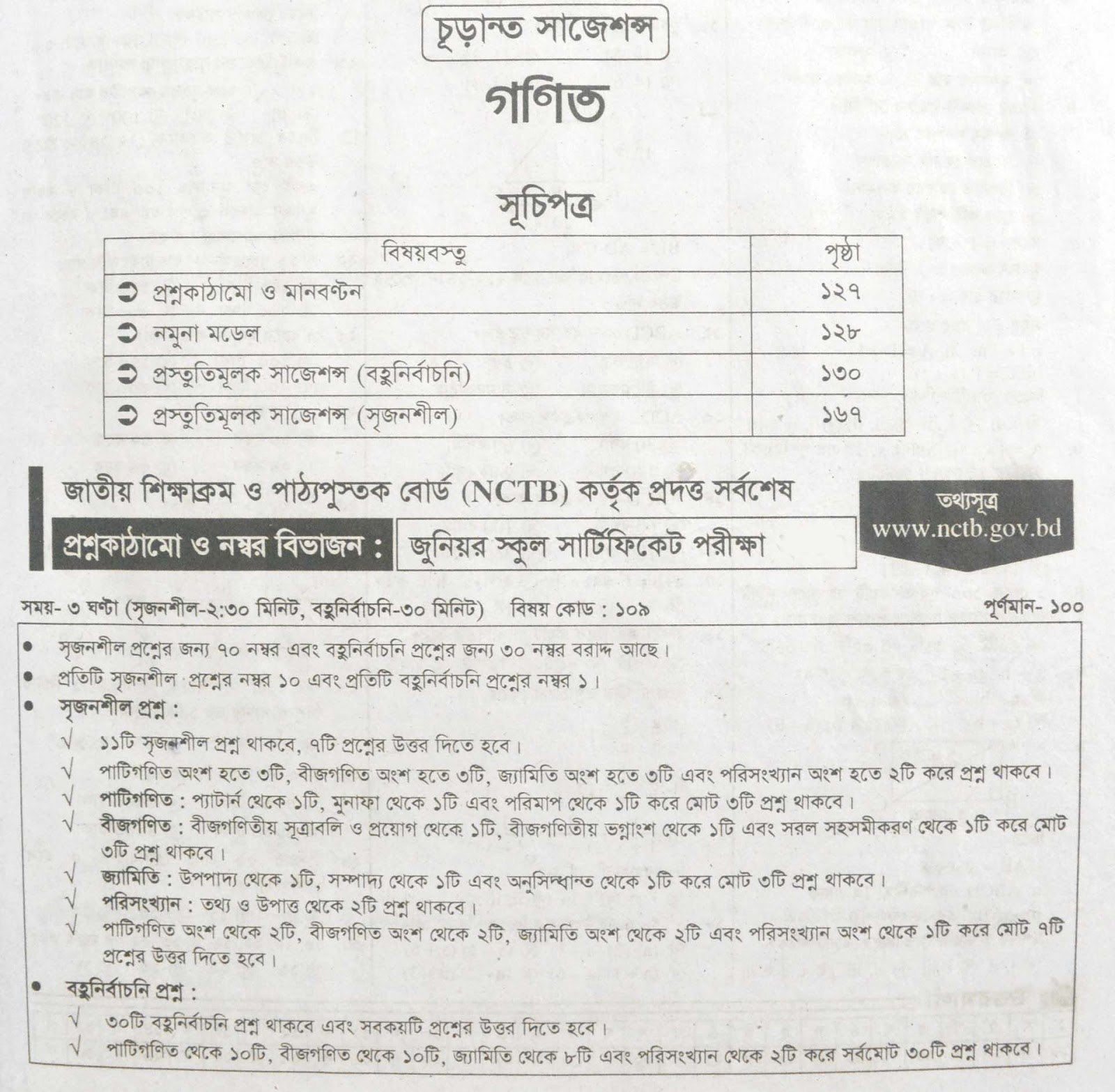 JSC Math Suggestion 2024 with Question paper