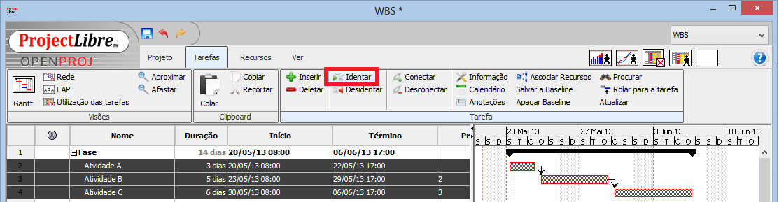 Canal ProjectLibre: Estrutura Analítica de Projeto no ProjectLibre.