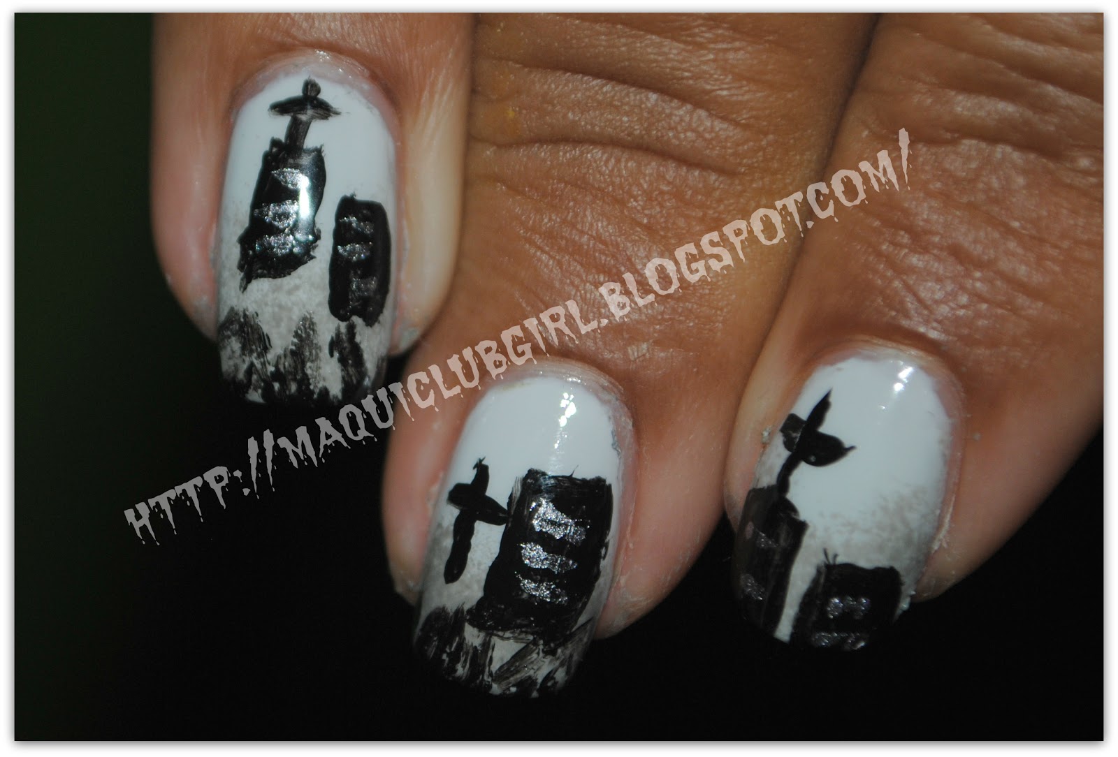 MAQUICLUB GIRL: HALLOWEEN 2012: Tombstone Nails (Manicura de Lápida)
