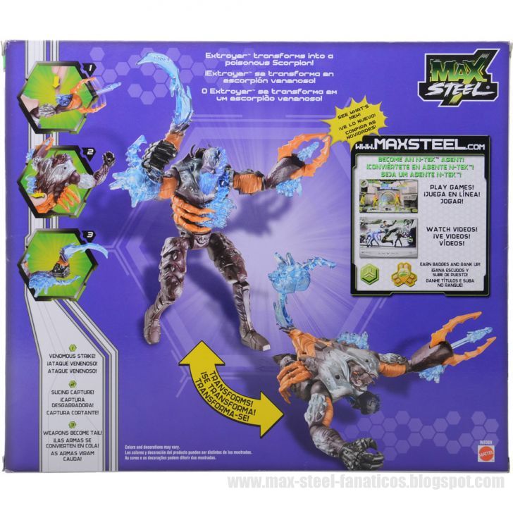 Max Steel Fanáticos: Extroyer Escorpión Venenoso, y Elementor Electroshock