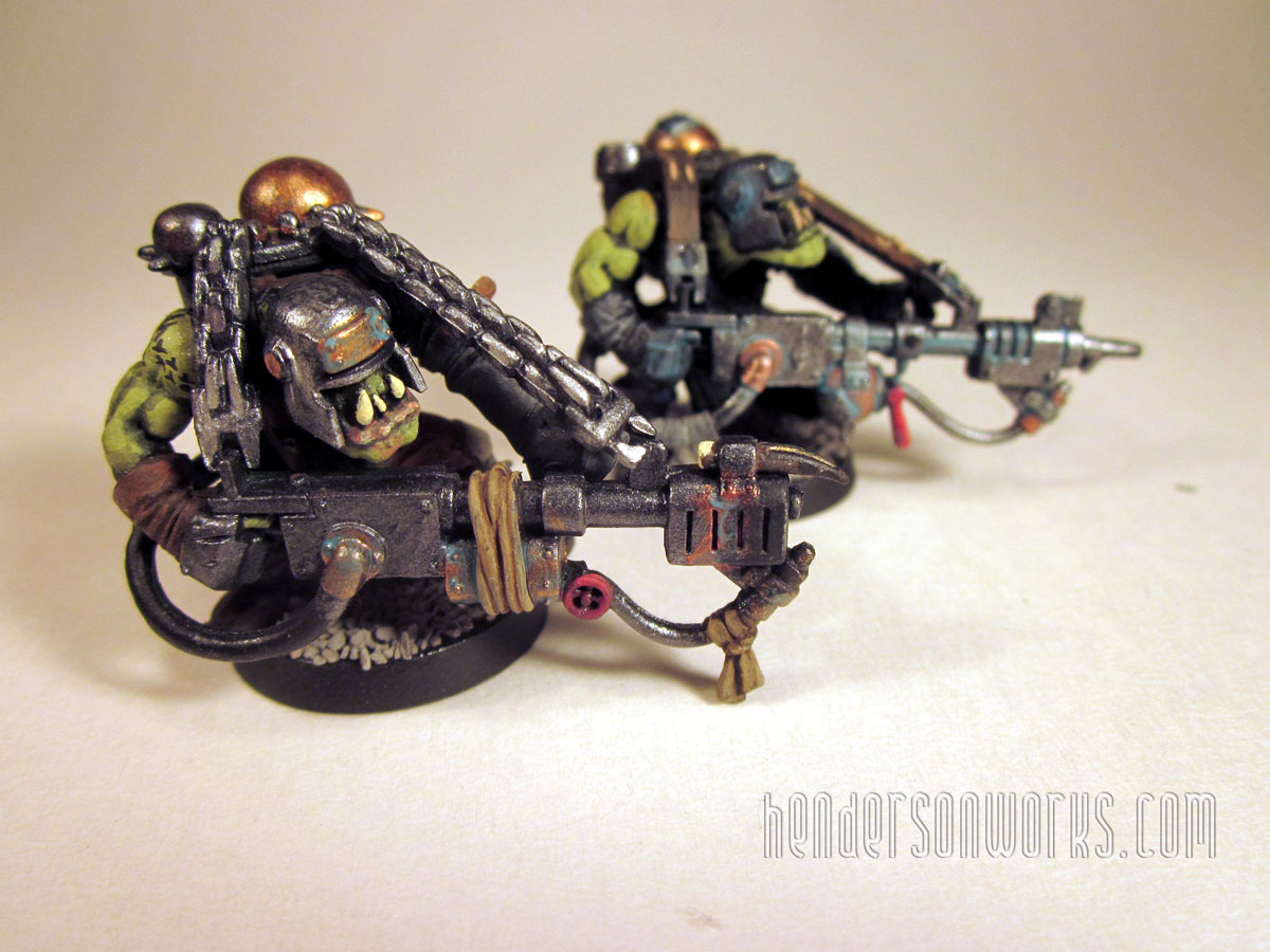 HendersonWorks: Finished Ork Loota and Burna Boyz!