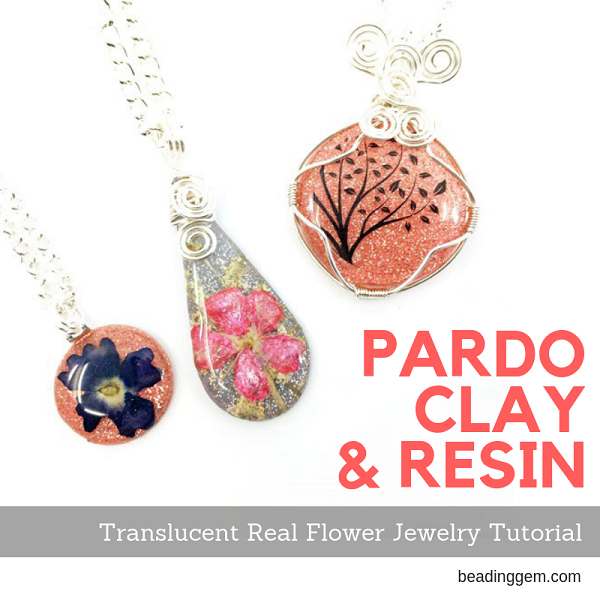 Translucent Real Flower Jewelry Tutorial using Pardo Clay and Resin ...