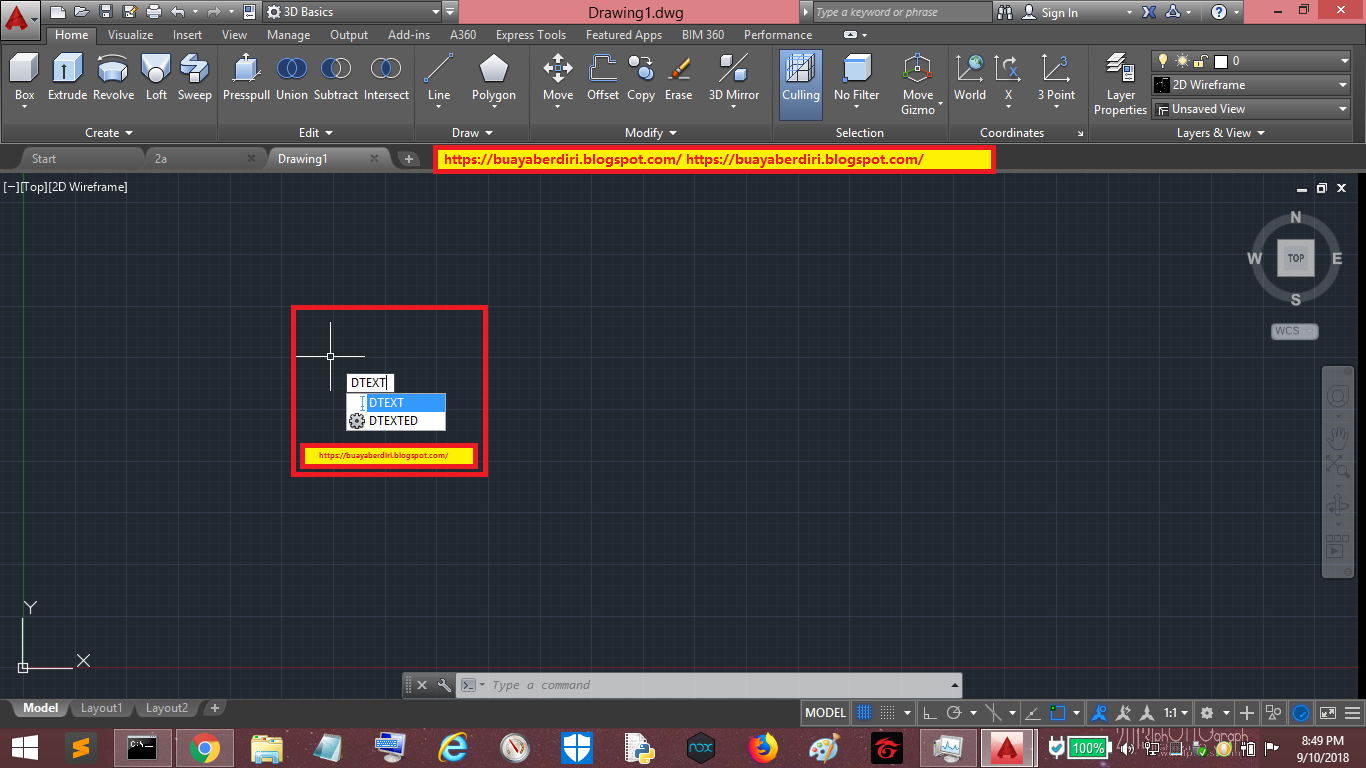 Perintah Dtext - Cara membuat teks atau tulisan pada Autocad