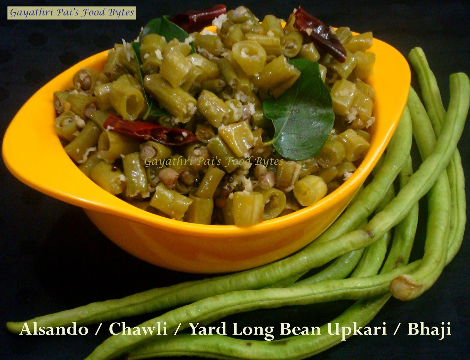 Gayathri Pai's Food Bytes: Alsando / Chawli / Yard Long Beans Upkari ...