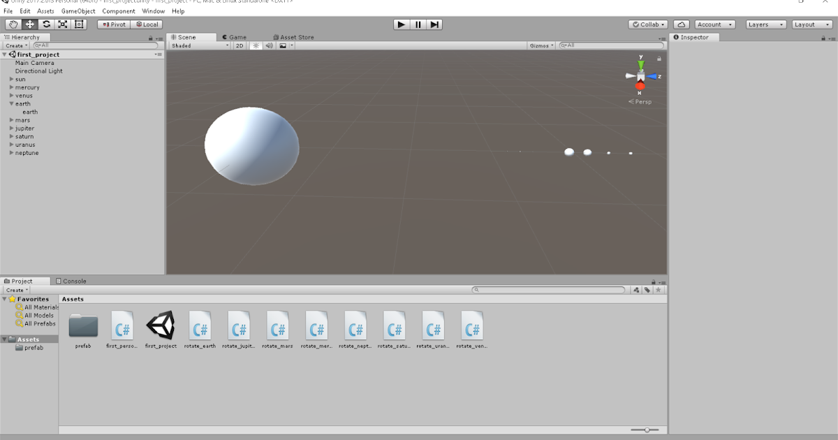 project airfoil: Simple Solar System - C#