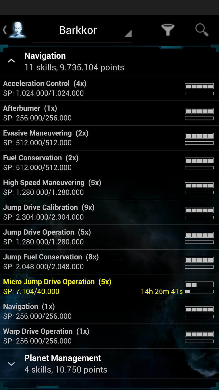 = Barkkor in EVE Online: = Android EVE Apps II