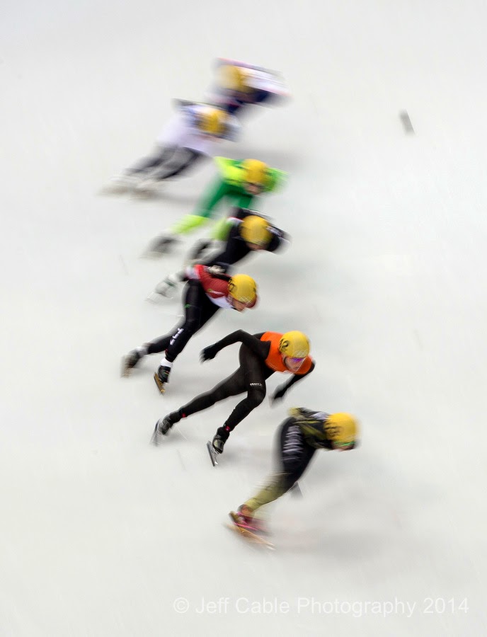 Jeff Cable's Blog: Short track speed skating - photos from a high position