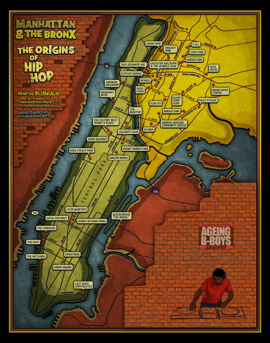 Ageing B-Boys Unite!: The Origins Of Hip Hop Map