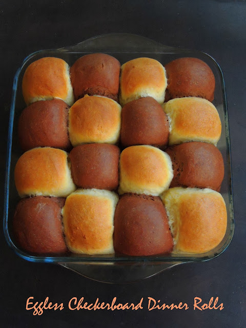 Priya's Versatile Recipes: Eggless Checkerboard Sweet Dinner Rolls