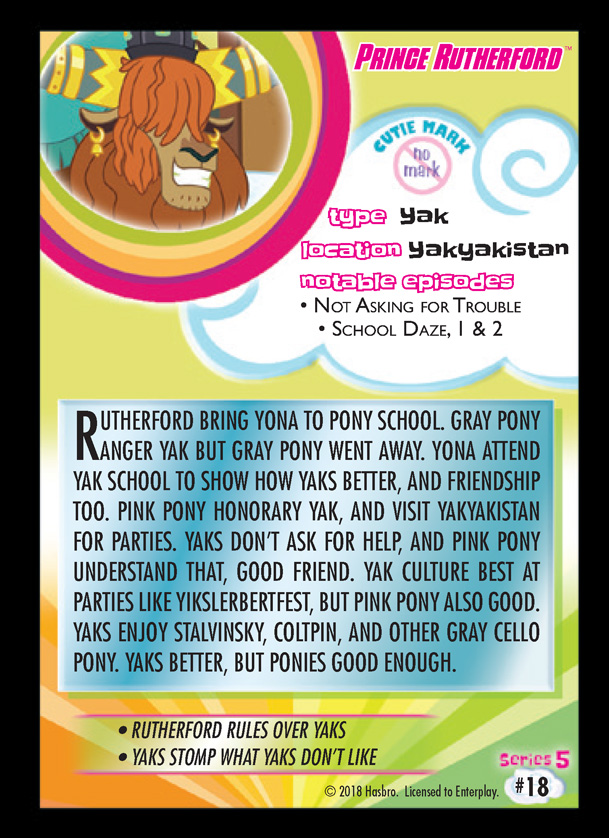 MLP Prince Rutherford Trading Cards | MLP Merch