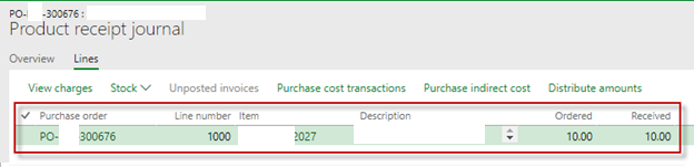 Posting Partial Product Receipt and Invoice in D365FO Purchase Orders