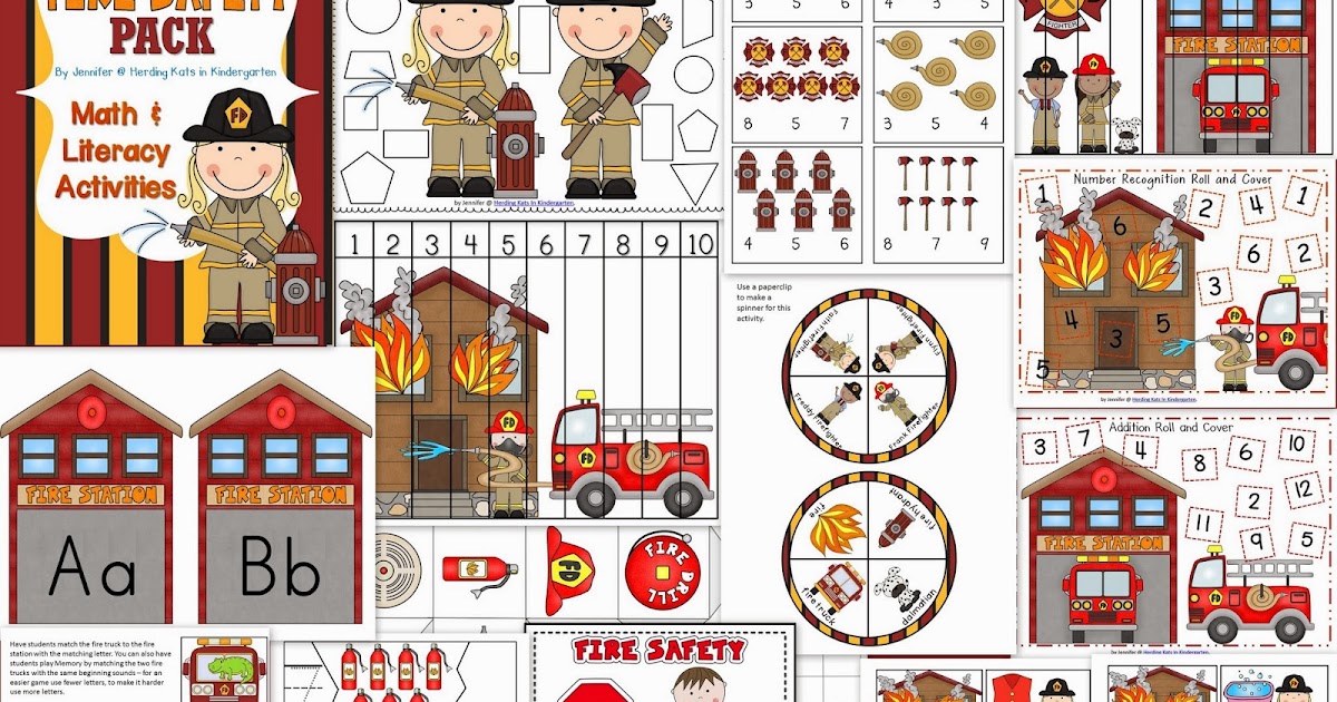 Herding Kats in Kindergarten: Fire Safety Math & Literacy (FREEBIE!)