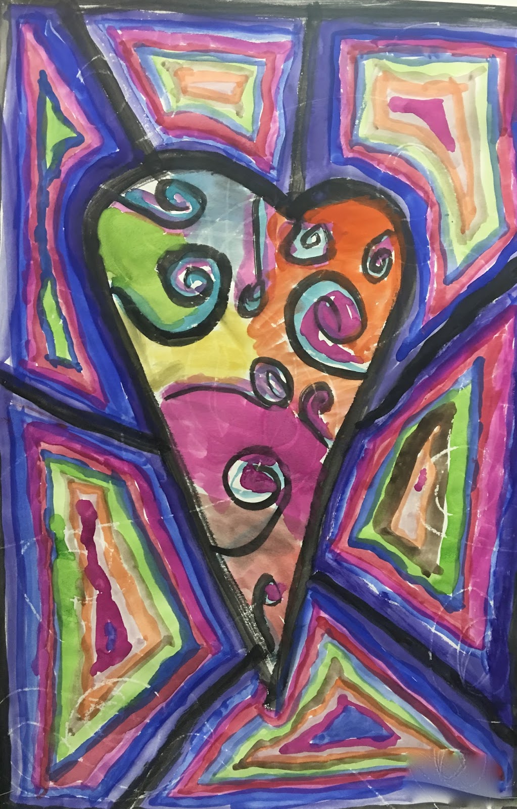Art Room Blog: 2nd Grade Valentine's Day Hearts...