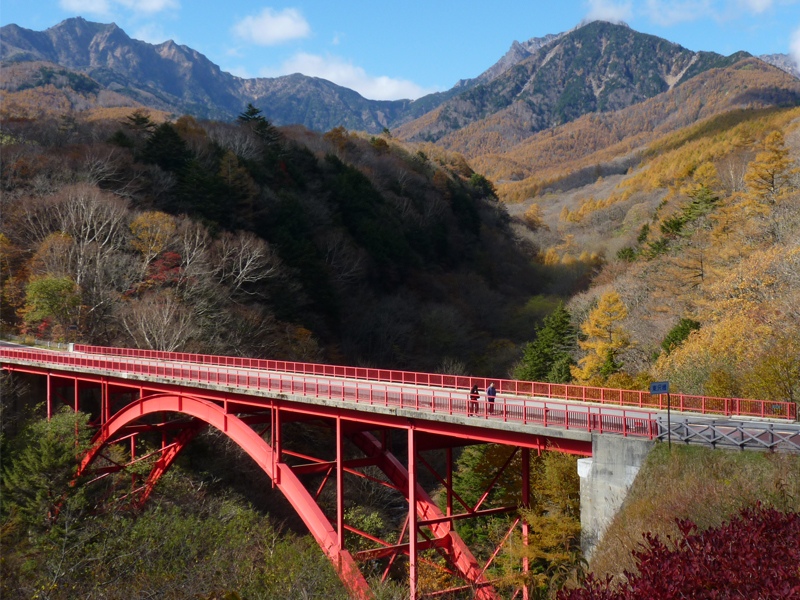 八ヶ岳高原の四季: 「赤い橋」と「黄色い橋」