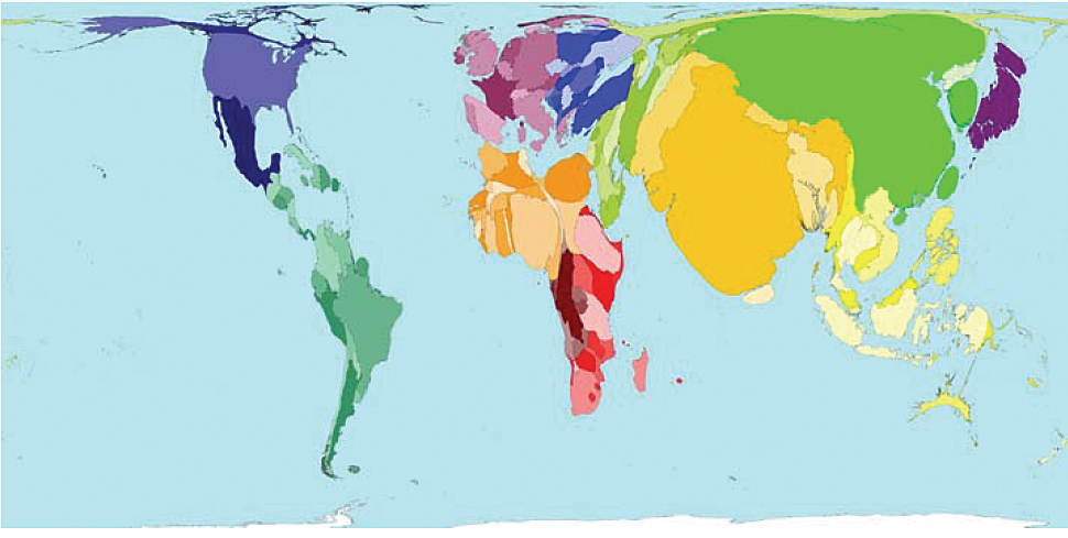 Map of the Week 10-17-2011: Gridded Population Cartogram of China ...