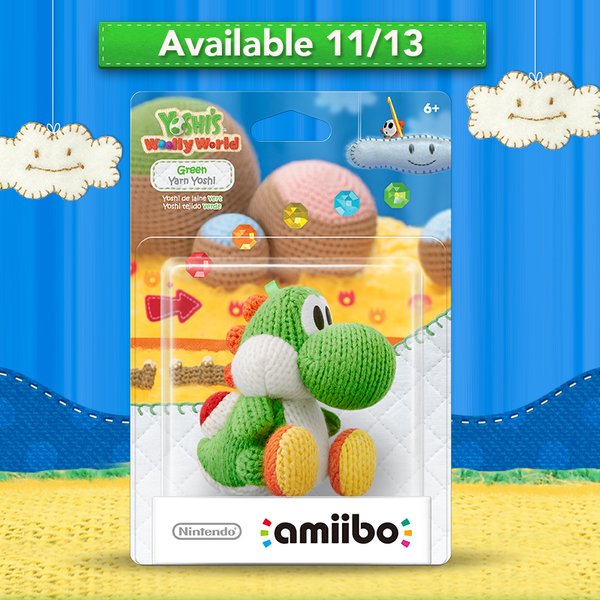 Figura amiibo individual do Yarn Yoshi verde será lançada no dia 13 de ...