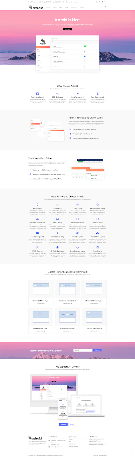 Astroid Review - Best Template Framework for Joomla - All About Joomla