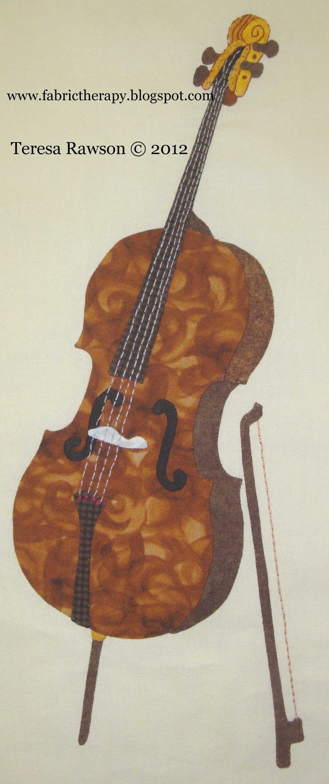 FABRIC THERAPY: "Baltimore Rhapsody" Block #13 - the cello