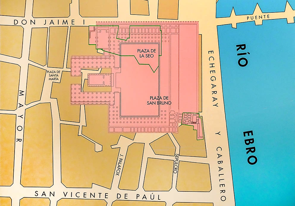 - es Zaragoza -: Situación del Foro romano de Caesaraugusta