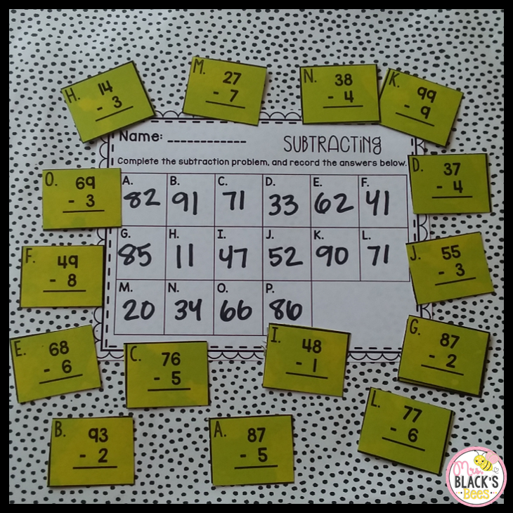 Non Themed Math Stations for First Grade | Mrs. Black's Bees