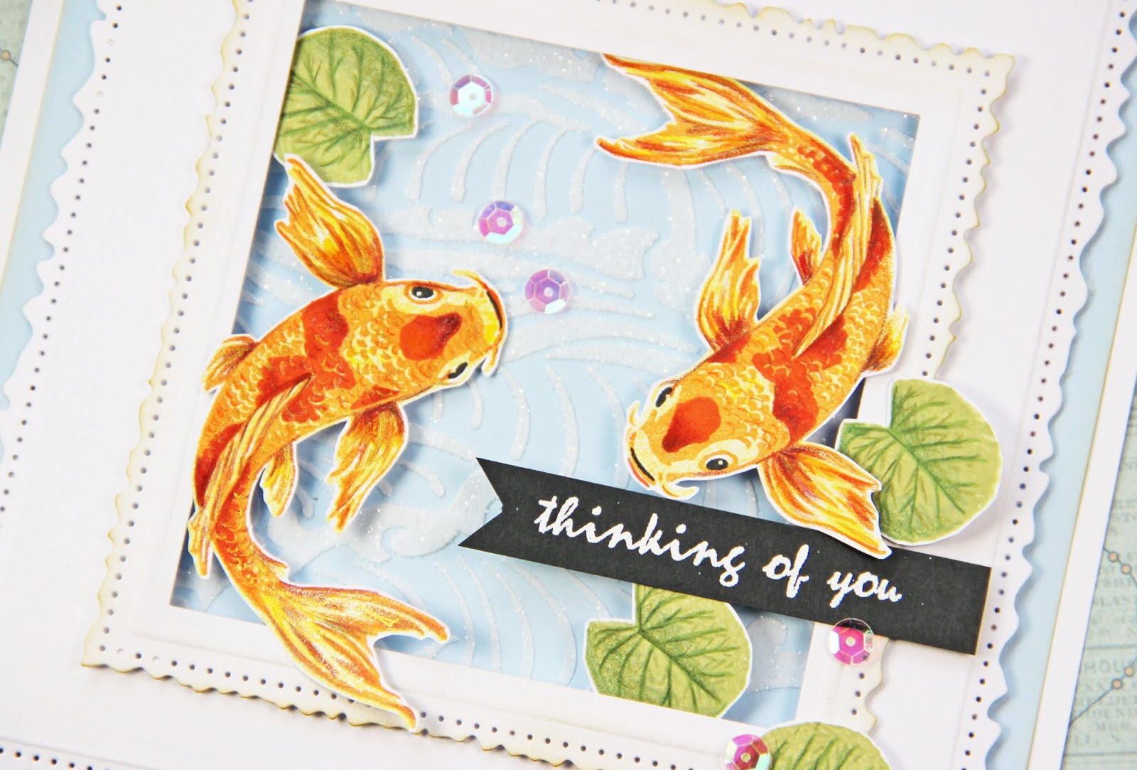 Phoebeez: Bloghopping Time: Thinking of You Koi card