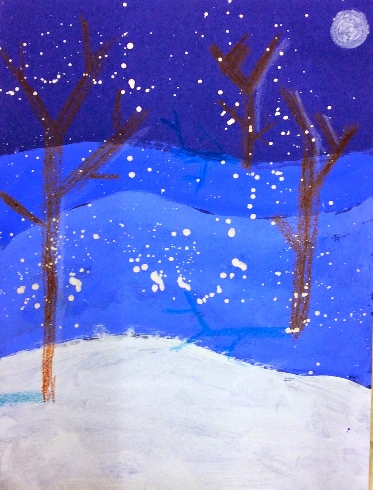 Ms. Curry's Art Room : Grade 2 Winter Landscapes
