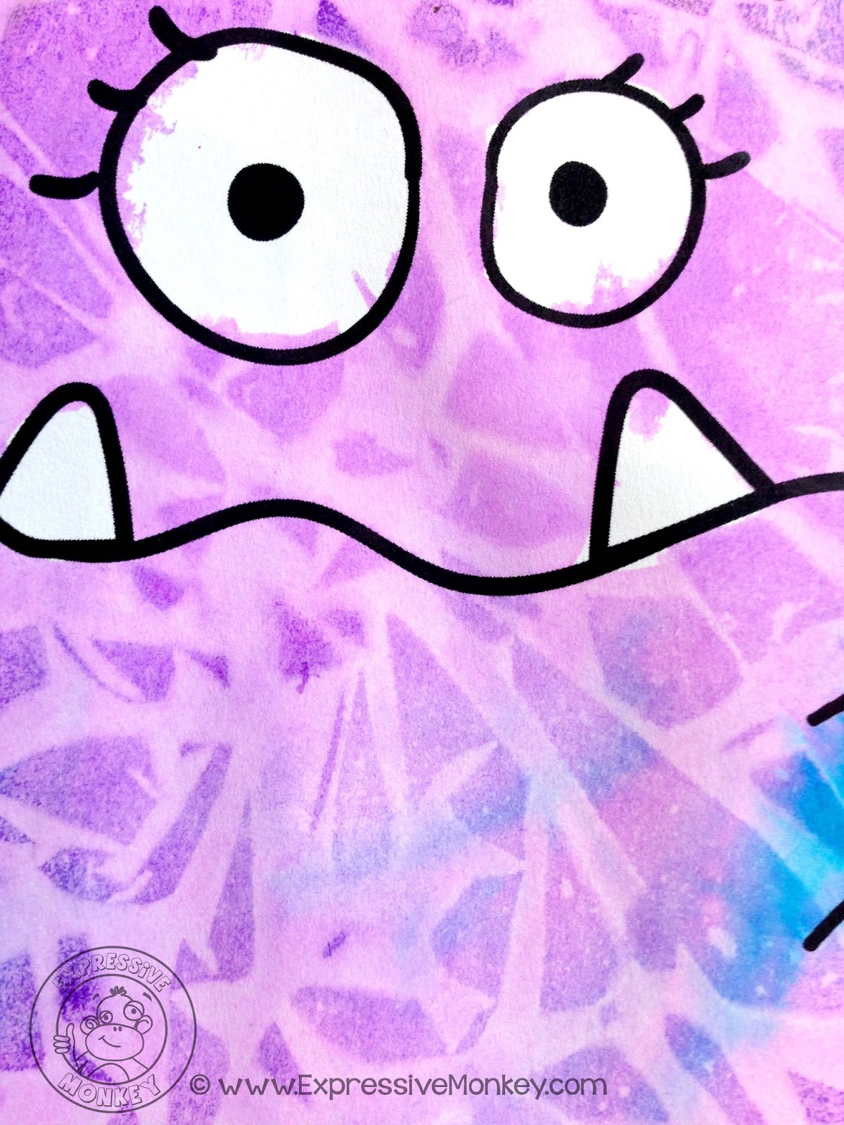 Watercolor Technique - Warm Colored Monsters - Expressive Monkey