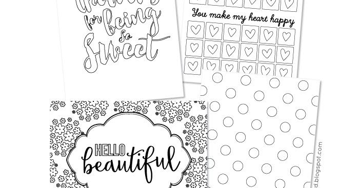 Just Dandy Studio: Free Friday Printable - Coloring Card Fronts Set #2