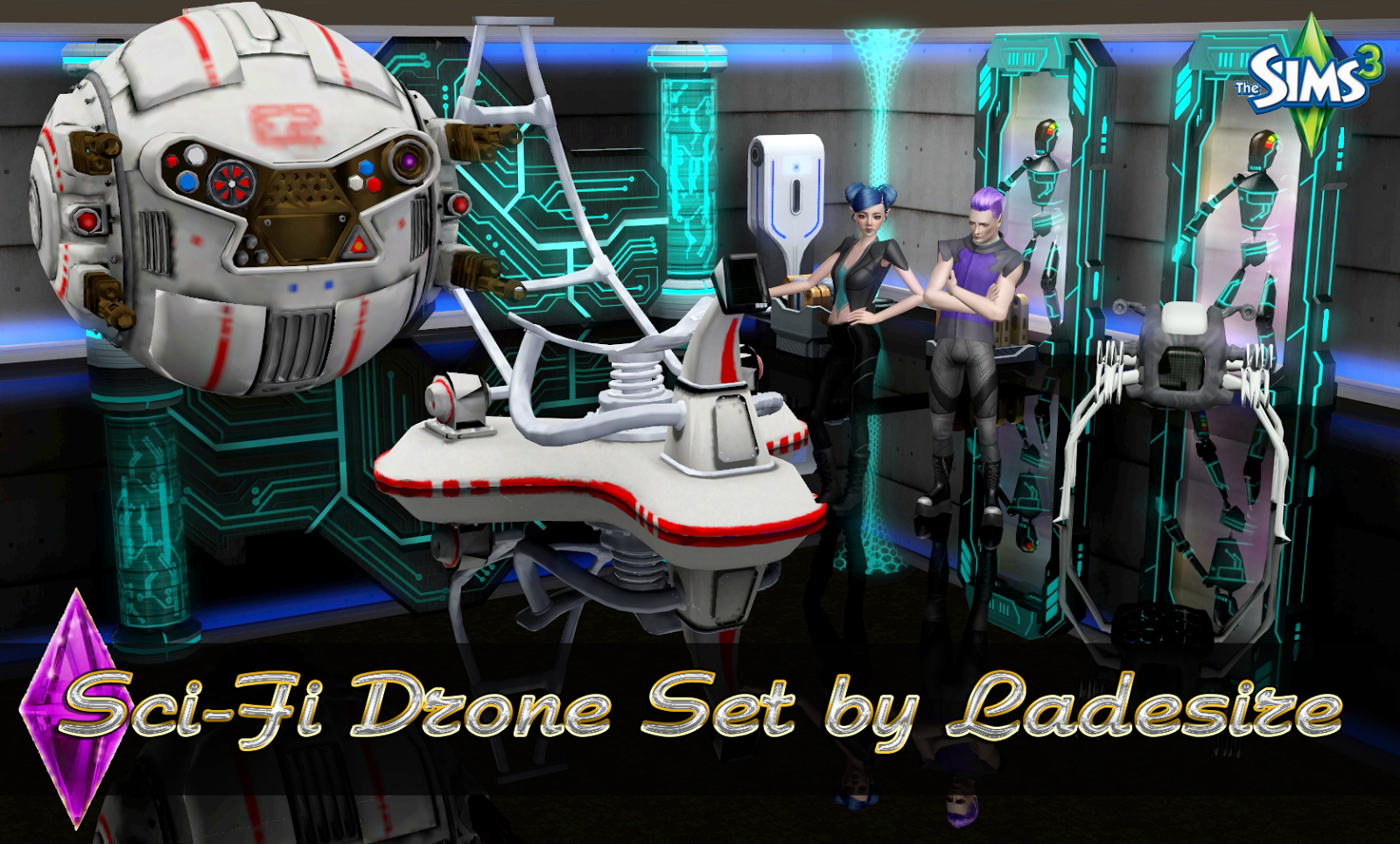 Ladesire's creative corner): TS3 - Sci-Fi Drone Set by Ladesire