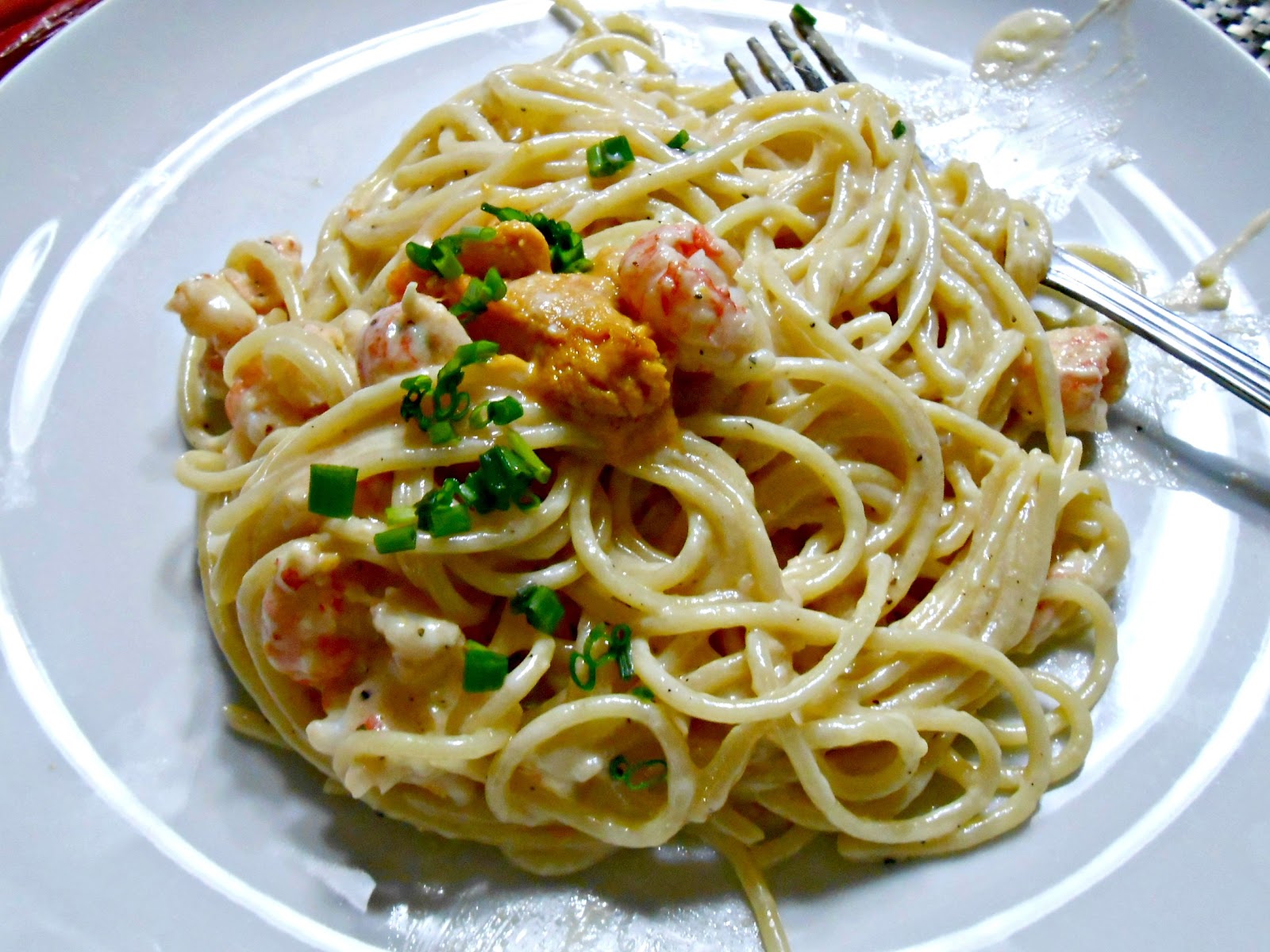 Crawfish and Uni Spaghetti Carbonara