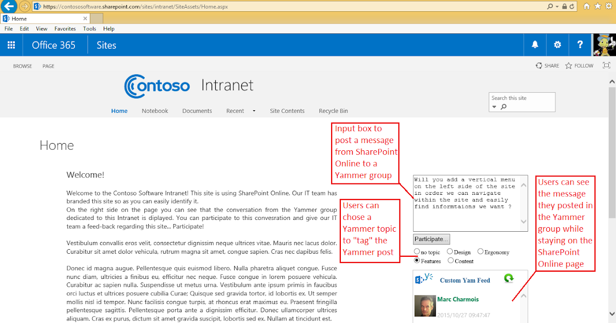 Azure And Co Programmatically Post A Message To Yammer From Sharepoint Online