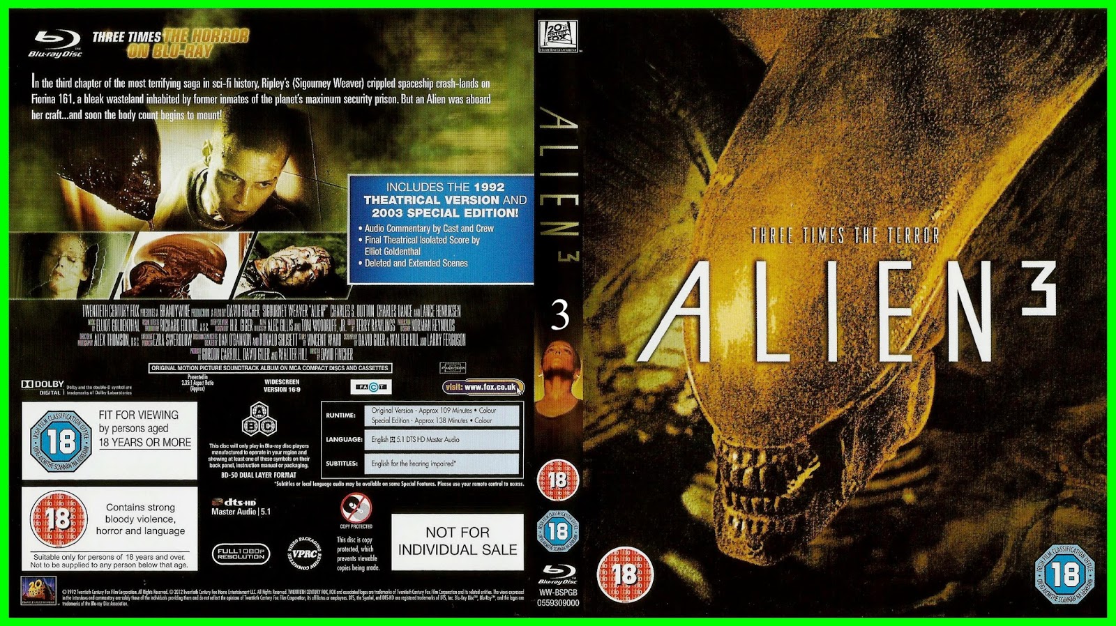 CAPAS DVD-R GRATIS: Alien 1, 2,3 e 4 - Blu Ray - Label