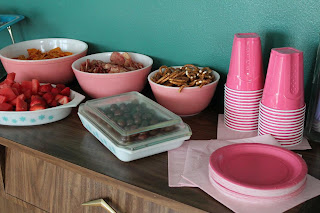 Sir Thrift A lot: Pink & Snowflake Pyrex in Action!