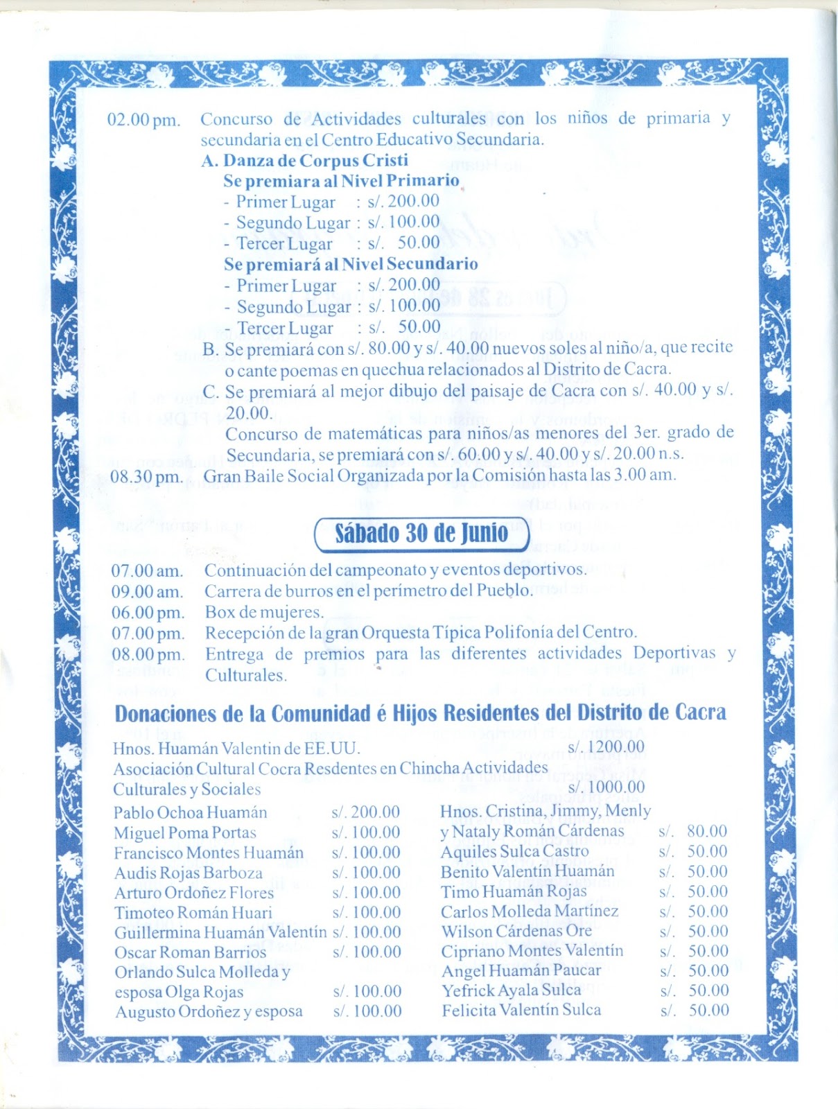 MUNICIPALIDAD DISTRITAL DE CACRA