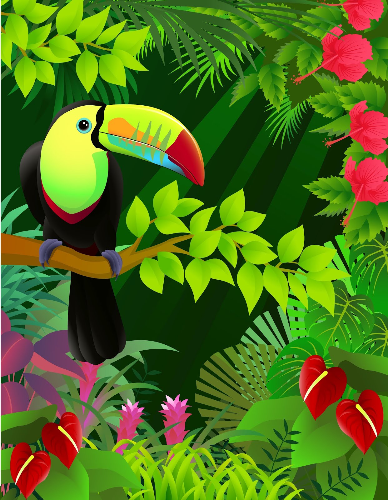 Banco de Imágenes Gratis: Ilustración fantástica de un tucán de colores ...