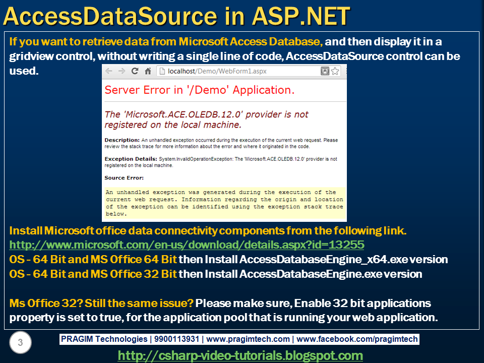 Sql Server Net And C Video Tutorial Part 6 Access Datasource In Aspnet