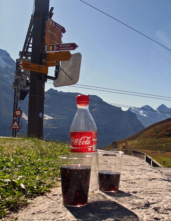 Stock Pictures: Coke on a Swiss mountain