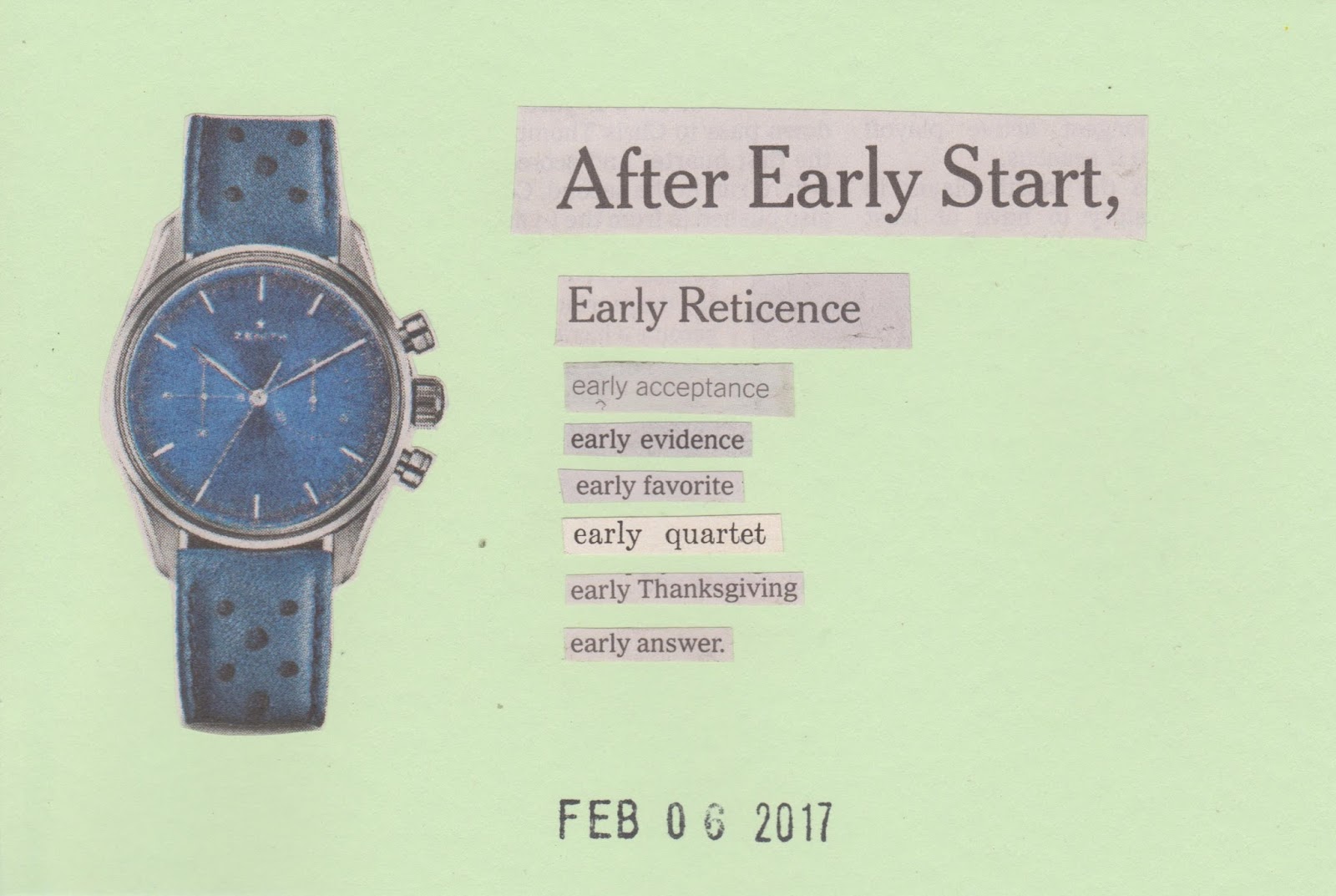 Art With a Needle: Three months of daily text 1