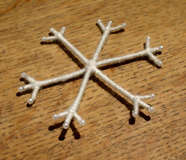 lightly enchanted: Wool Wrapped Wire Snowflakes