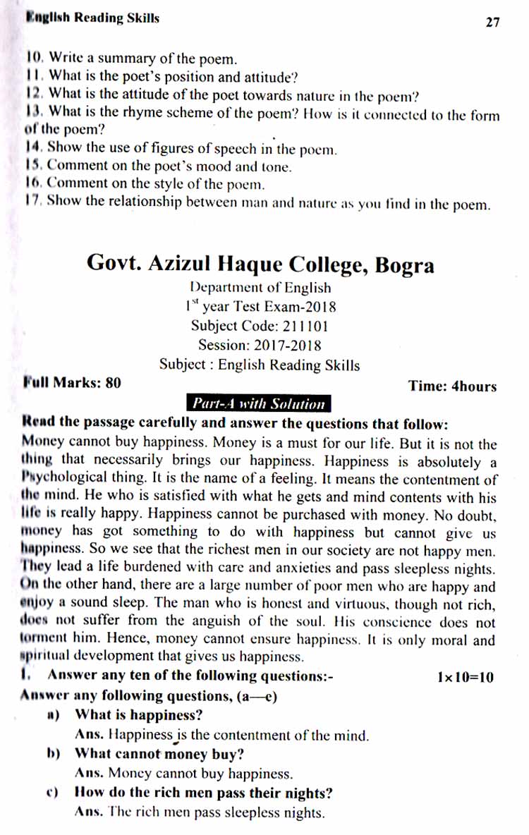 Test Papers for English Honours First Year Page 23-32 - English Grammar ...