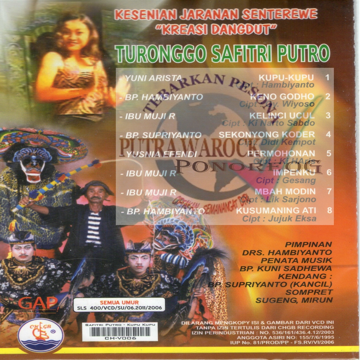 KESENIAN JARANAN SENTEREWE TURONGGO SAFITRI PUTRO ALBUM ( KUPU KUPU )