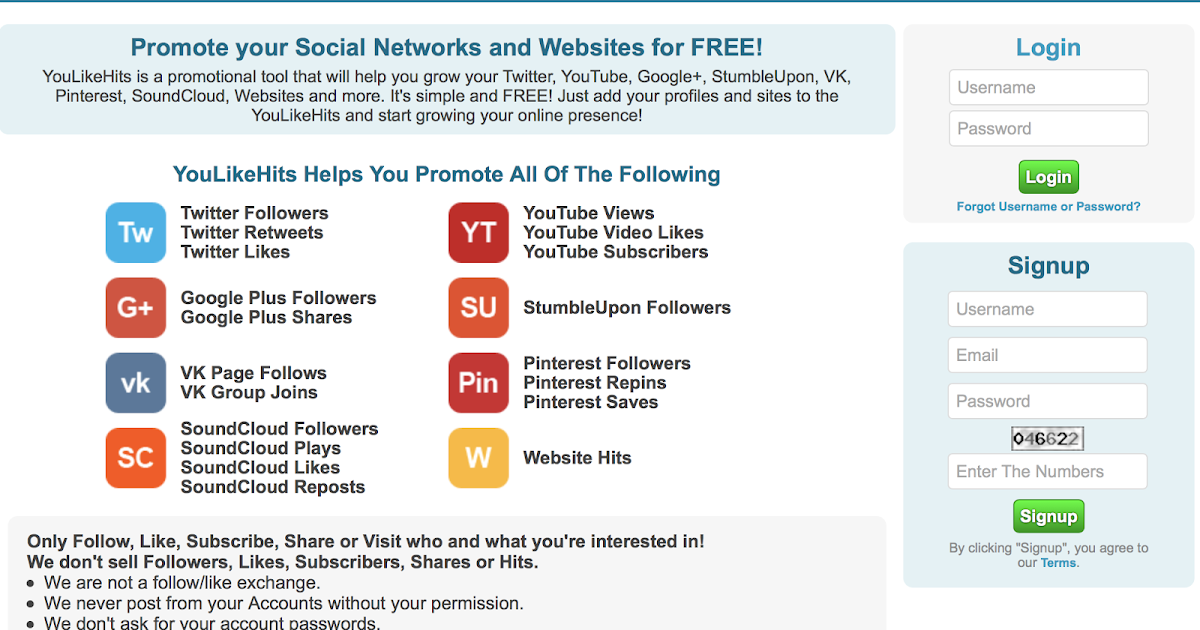 Like 4 Like - Sub 4 Sub: YouLikeHits - Free Twitter Followers, YouTube ...