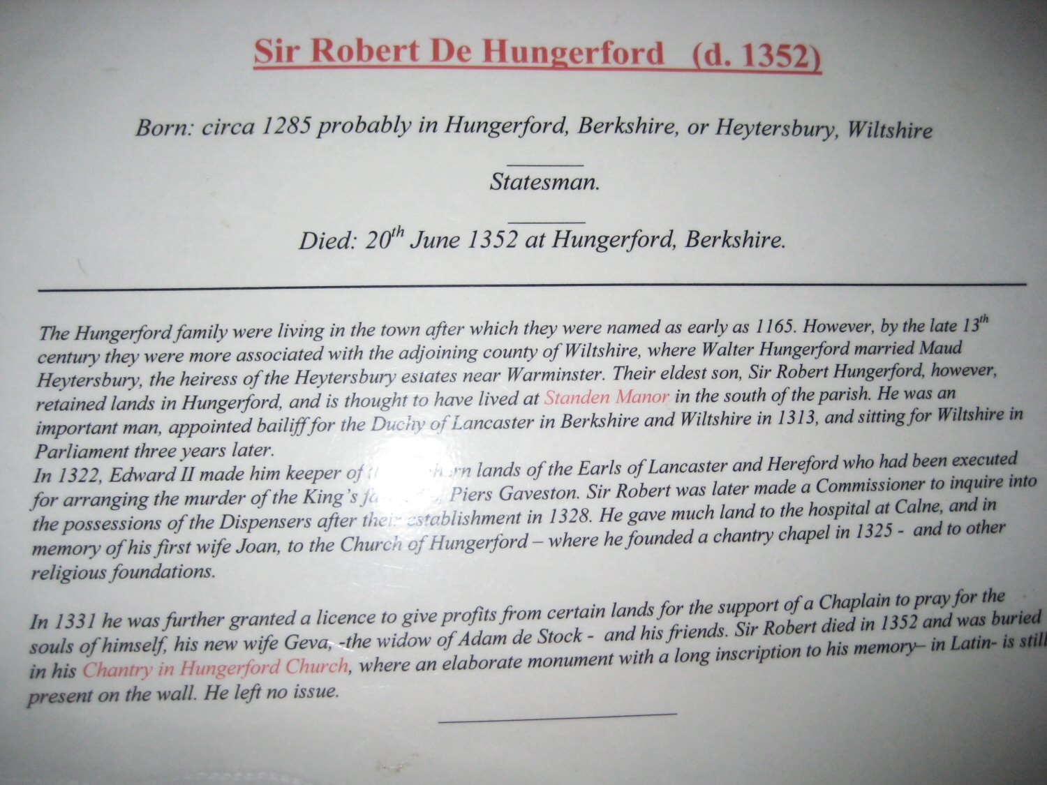 Tracing Our Ancestors: Stewart/Hungerford Family