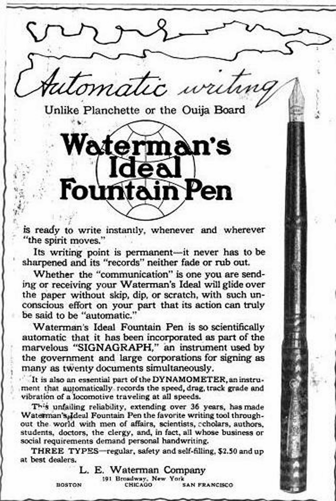 Mysterious Planchette: A Survey of Automatic Writing (not Written ...
