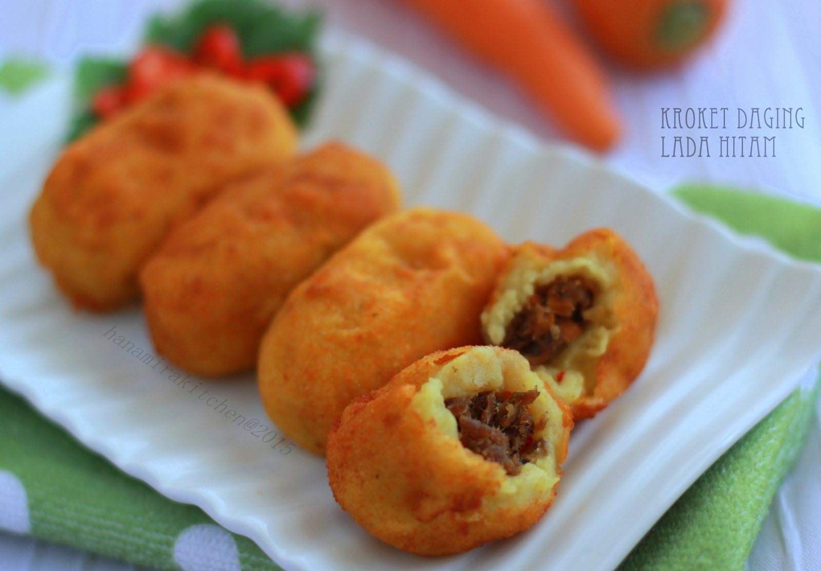 KROKET DAGING LADA HITAM | Hanamira Kitchen