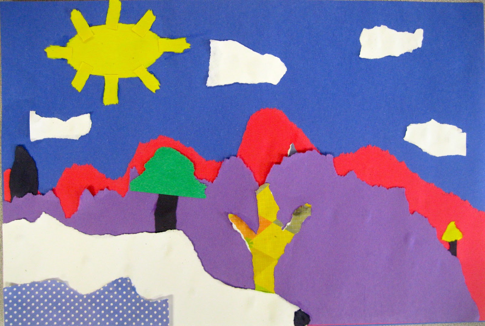Angie Villa Art & Education: Torn Paper Landscapes Grade 3