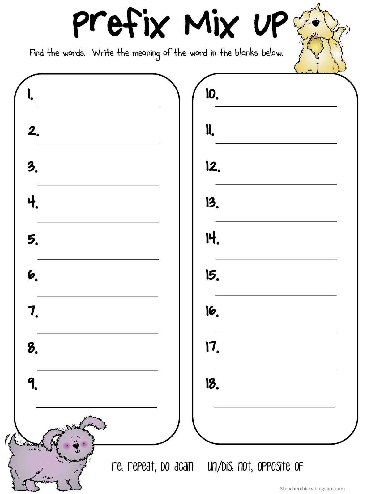 3 Teacher Chicks: Prefix Game Freebie and TWO Snow days!