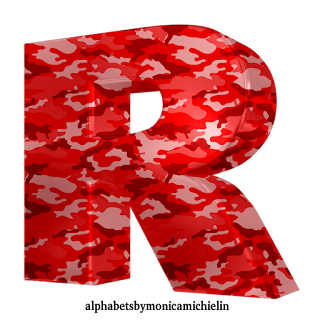 Monica Michielin Alphabets: RED CAMOUFLAGE ALPHABET PNG #love, #camouflage