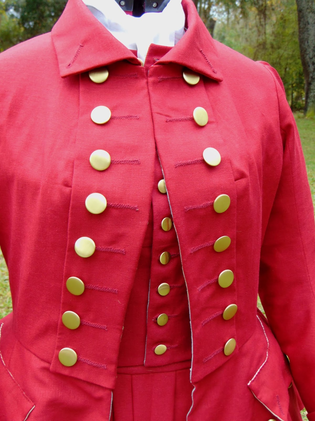 The Antique Sewist: JP Ryan Riding Habit - Red Linen